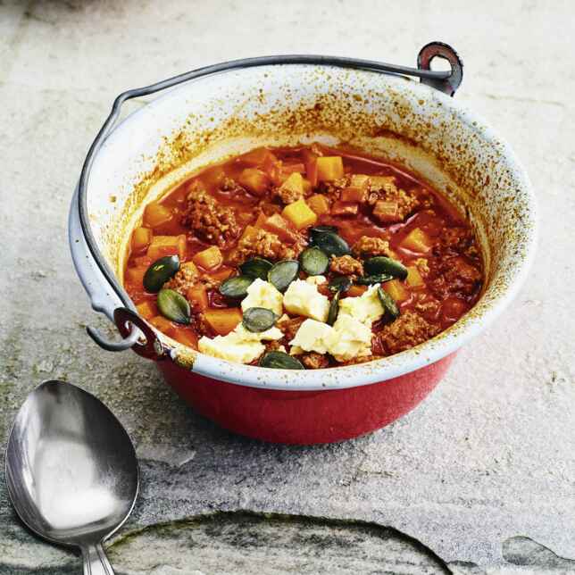 Hackfleisch-Bohnen-Pfanne mit Feta Rezept | Küchengötter