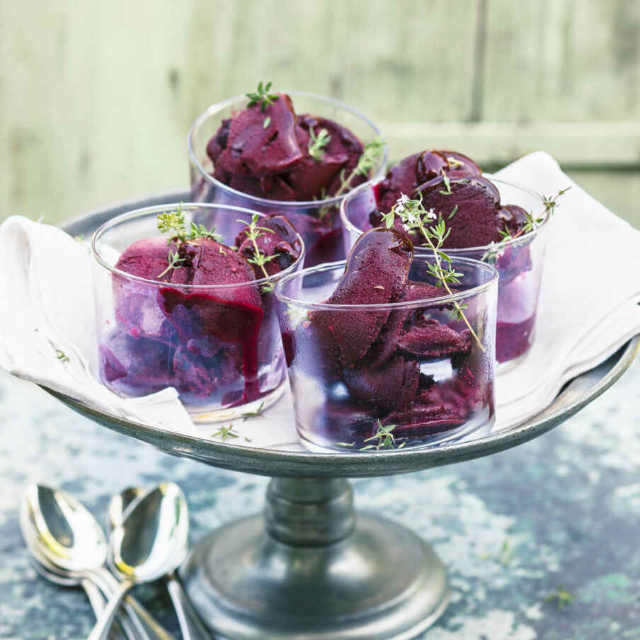 Sorbet de cassis au thym - Johannisbeersorbet mit Thymian Rezept ...